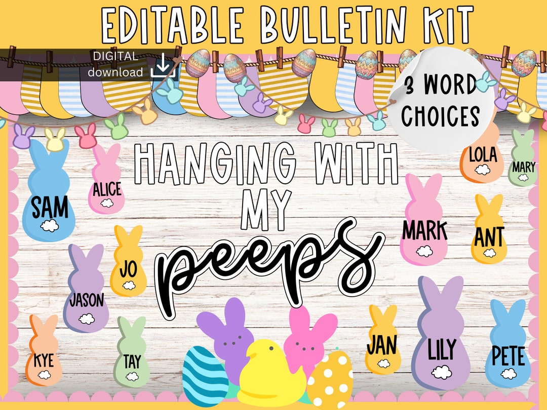 April Bulletin Board | Peeps Bulletin Board | Easter Bulletin Board ...