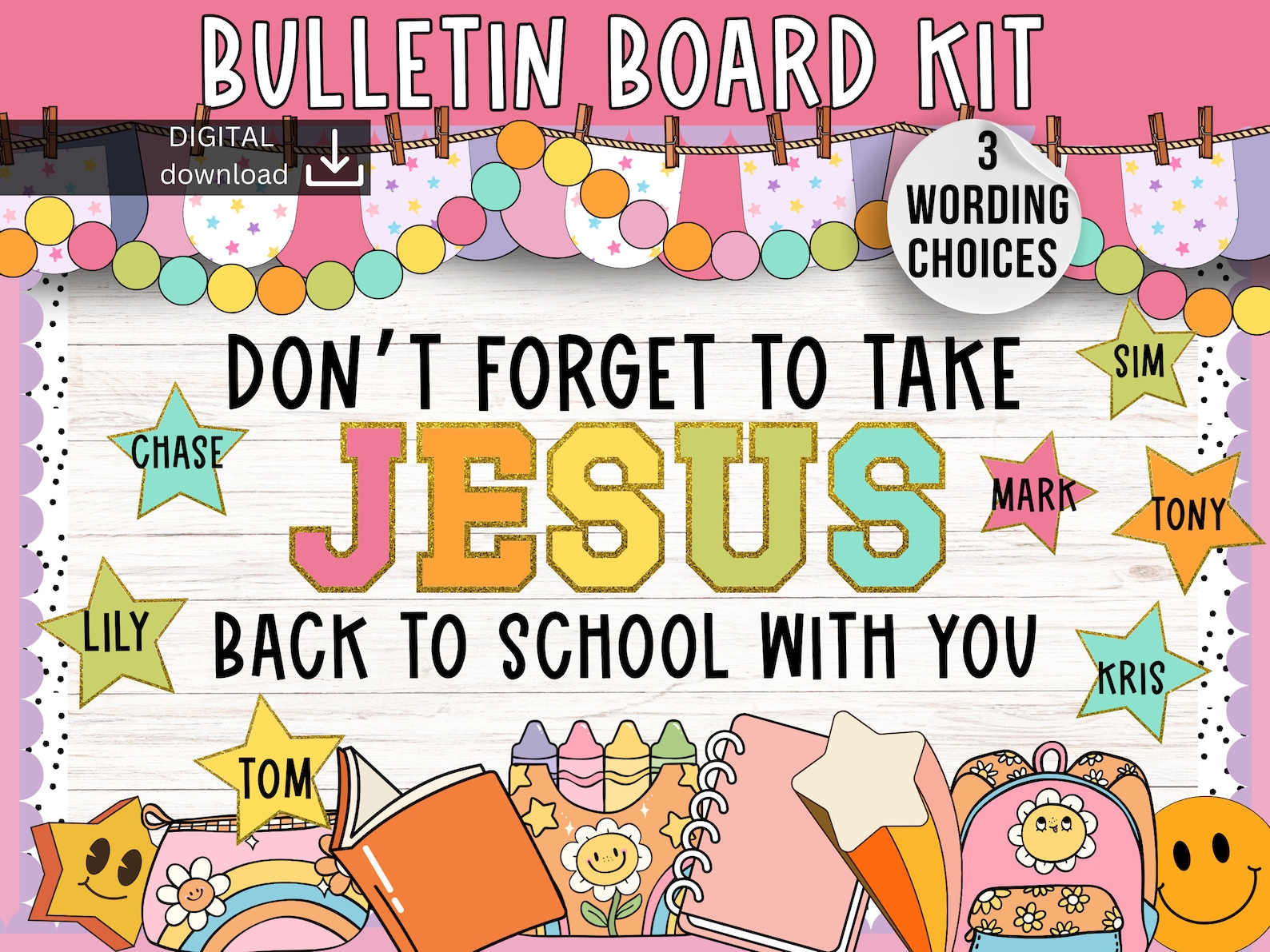 Back to School Bulletin | August Bulletin Board | Jesus Bulletin Board ...