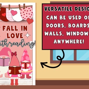 Valentine Library Bulletin Board | Reading Bulletin Board | Gnome ...