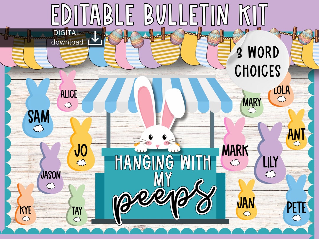 Easter Bulletin Board | Peeps Bulletin Board | April Bulletin Board ...