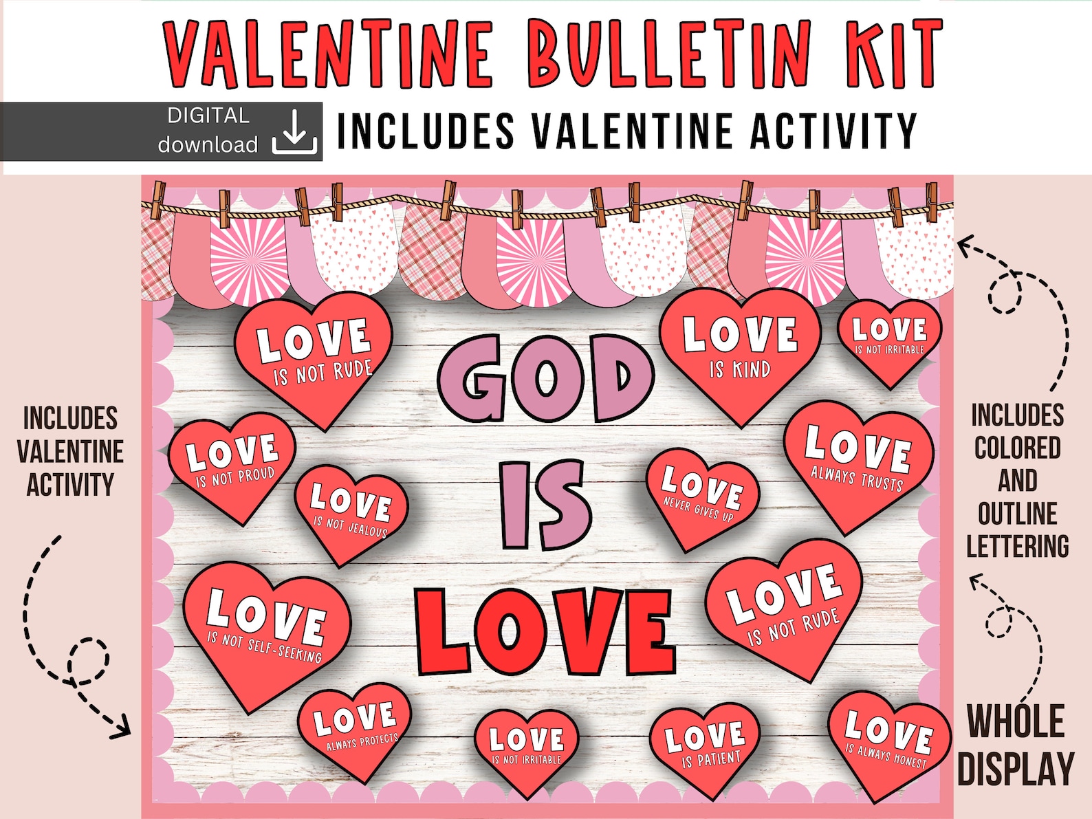 Valentine Bulletin Board | Christian Bulletin Board | February Bulletin ...