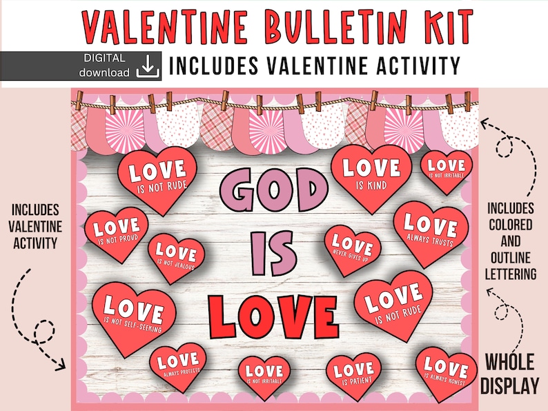 Valentine Bulletin Board | Christian Bulletin Board | February Bulletin ...