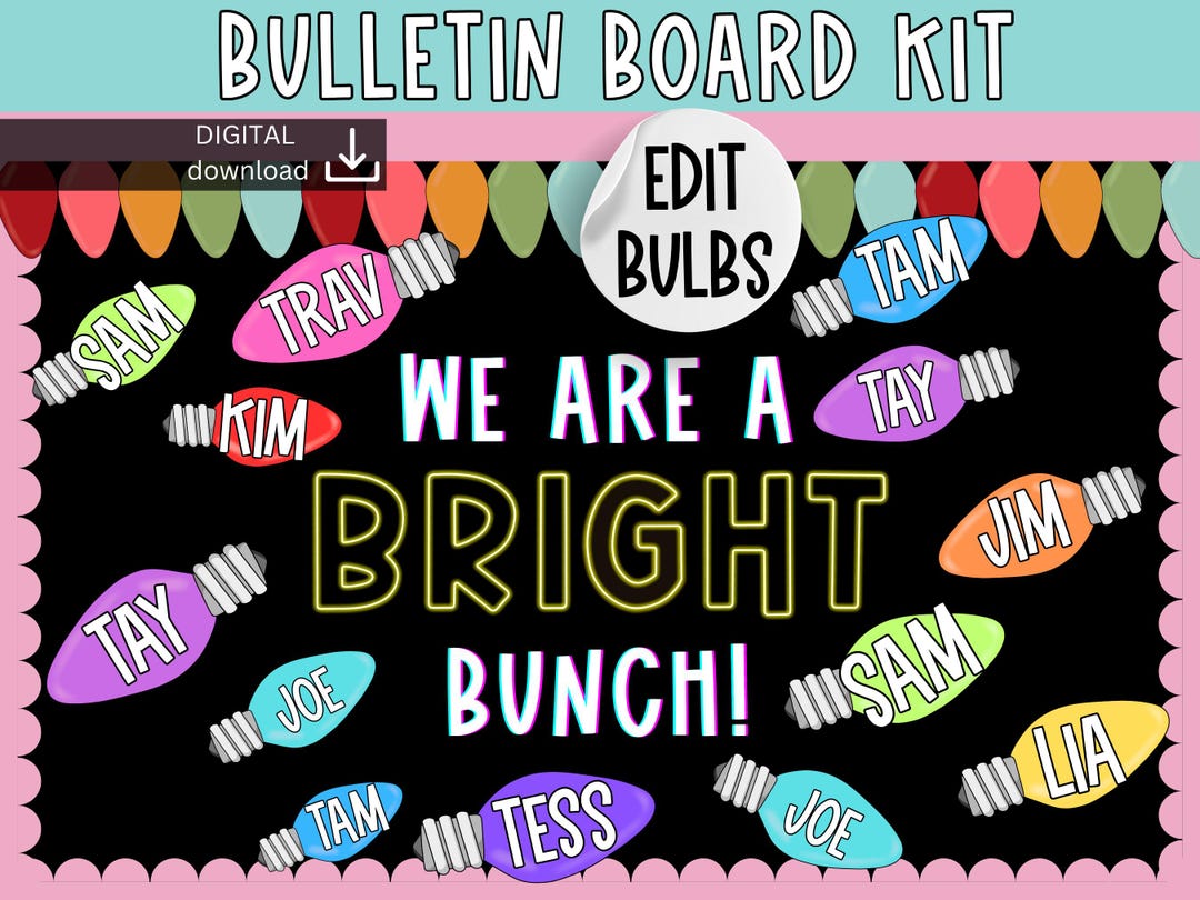 Neon Christmas Bulletin Board | Bright Holiday Bulletin Decor | Festive ...