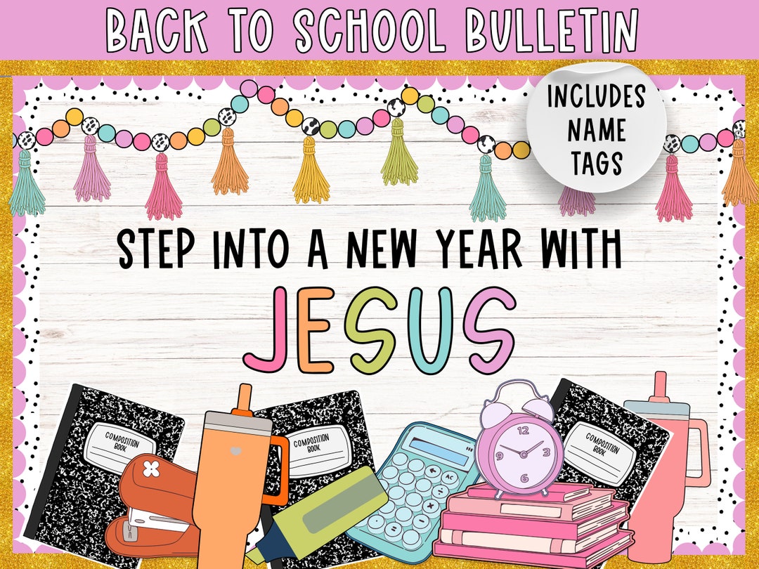 Back to School Bulletin Board | Faith Bulletin Kit | Jesus Classroom ...