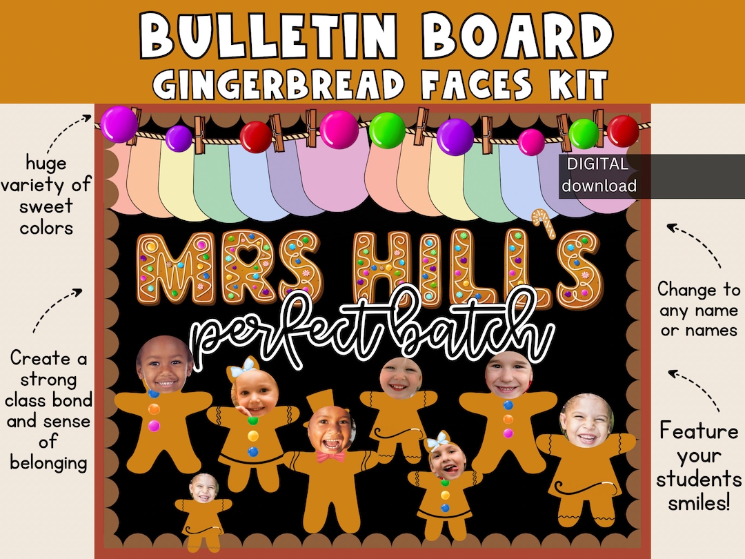 Gingerbread Bulletin Board | Christmas Bulletin Board | Editable ...