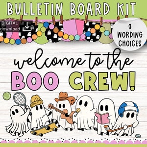 Halloween Bulletin Board Kit | Boo Crew Bulletin Board | Spooky Digital ...