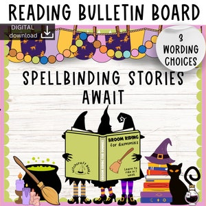 Halloween Reading Bulletin Board | Witch Reading Corner Decor | Spooky ...
