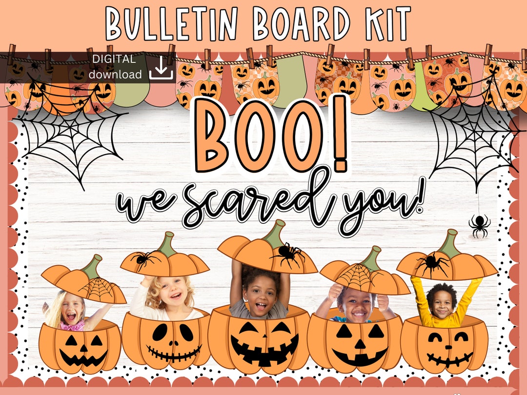 Pumpkin Bulletin Board | Halloween Classroom Decor | Childrens Faces ...