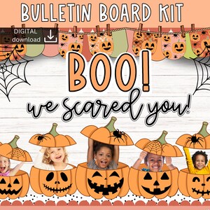 Pumpkin Bulletin Board | Halloween Classroom Decor | Childrens Faces ...