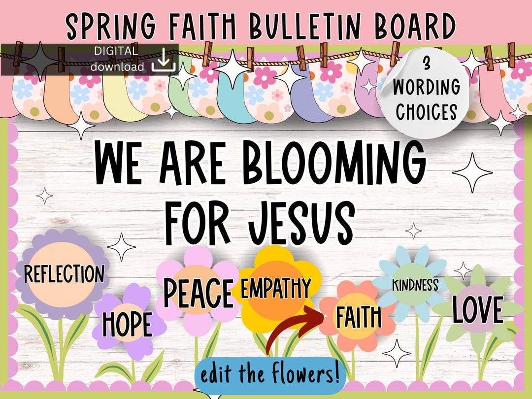 Spring Faith Bulletin Board | Catholic March Bulletin Board | Jesus ...