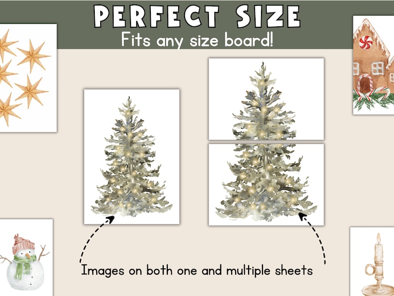 Modern Christmas Classroom Decor Printable Boho Bulletin Board Decor ...