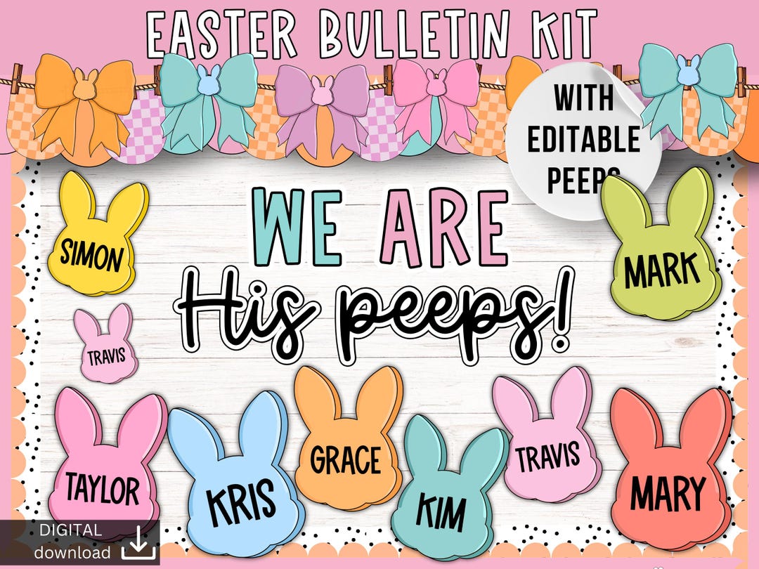 Easter Bulletin Board | Peeps Christian Bulletin Board | Religious ...