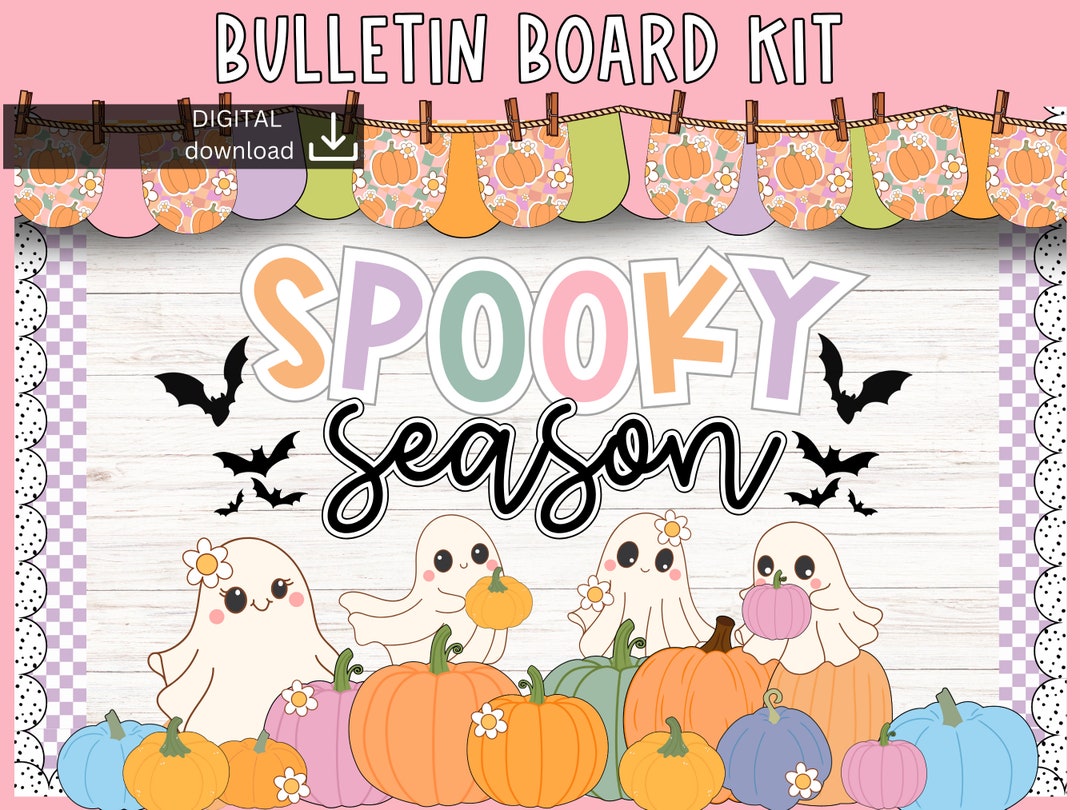Cute Halloween Bulletin Board | Spooky Ghosts Bulletin Board | Pumpkin ...