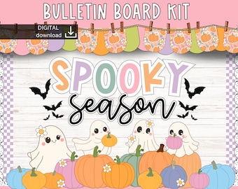 Cute Halloween Bulletin Board | Spooky Ghosts Bulletin Board | Pumpkin ...
