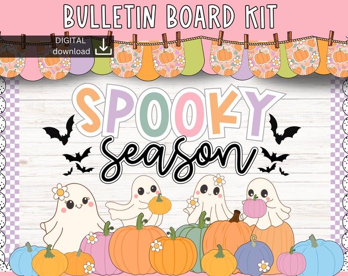 Cute Halloween Bulletin Board | Spooky Ghosts Bulletin Board | Pumpkin ...