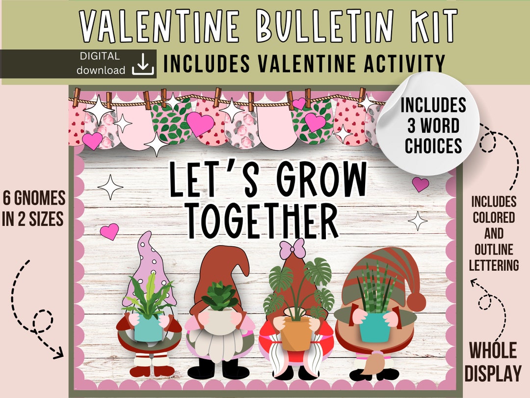 Valentine Bulletin Board | Gnome Bulletin Board | February Bulletin ...