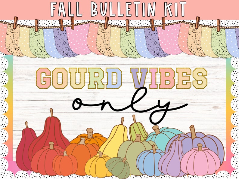 Pumpkin Bulletin Board Kit | Fall Bulletin Board | Colorful Classroom ...