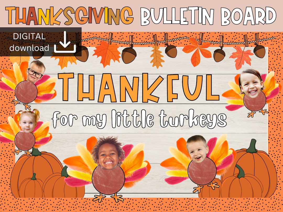 Thanksgiving Bulletin Board Kit Fall Decor Bulletin Board Digital ...
