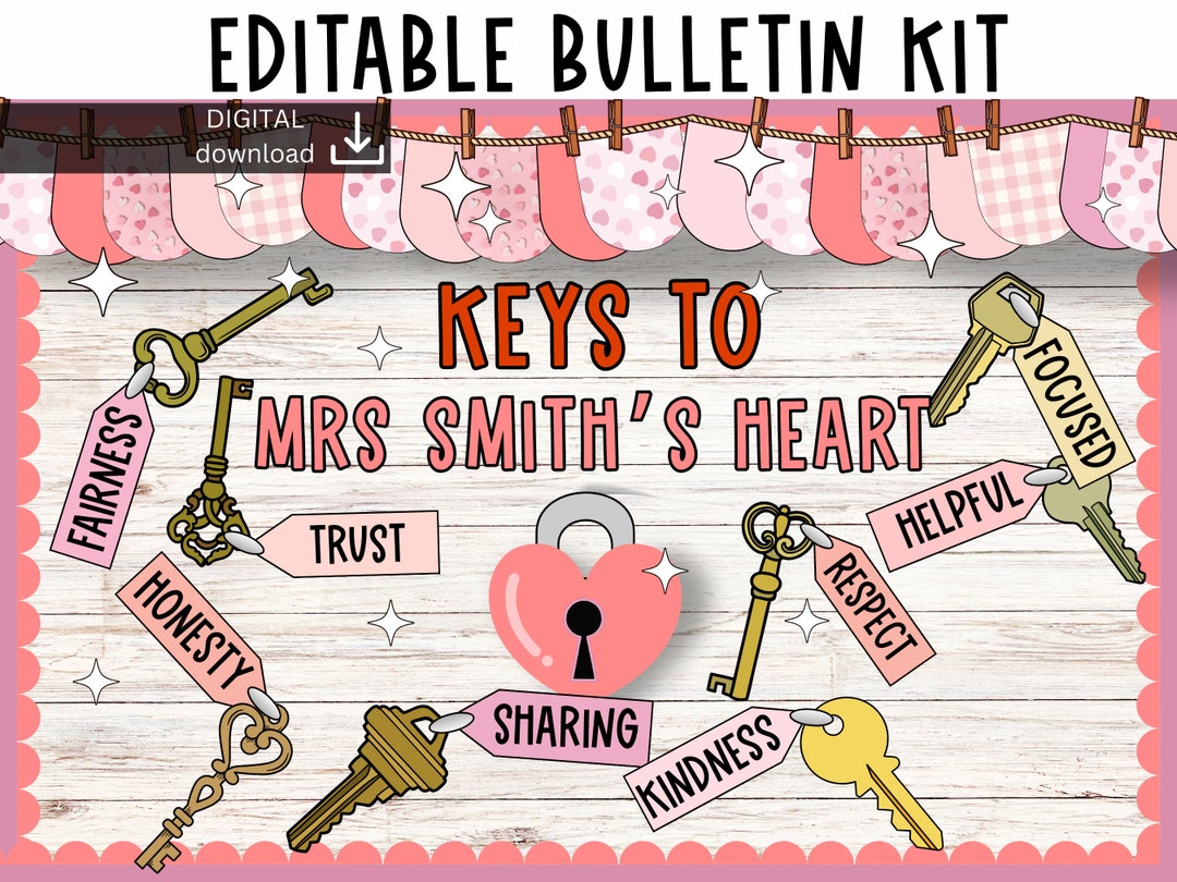 Valentine Bulletin Board | Pastel Bulletin Board | Editable Bulletin ...