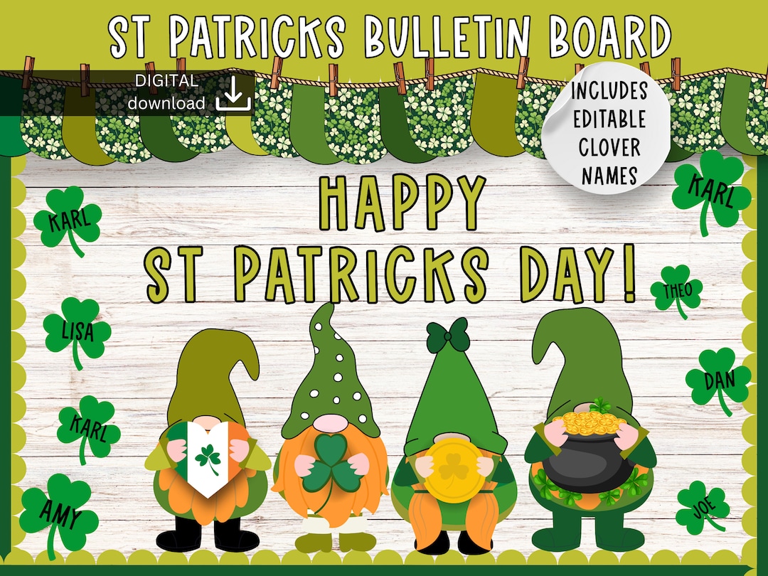 Gnomes Bulletin Board | St Patrick’s Day Bulletin Board | Leprechaun ...
