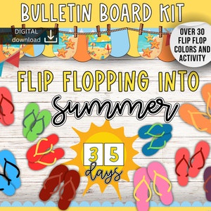 Summer Countdown Bulletin Board | Flip Flop Bulletin Board | Seaside ...