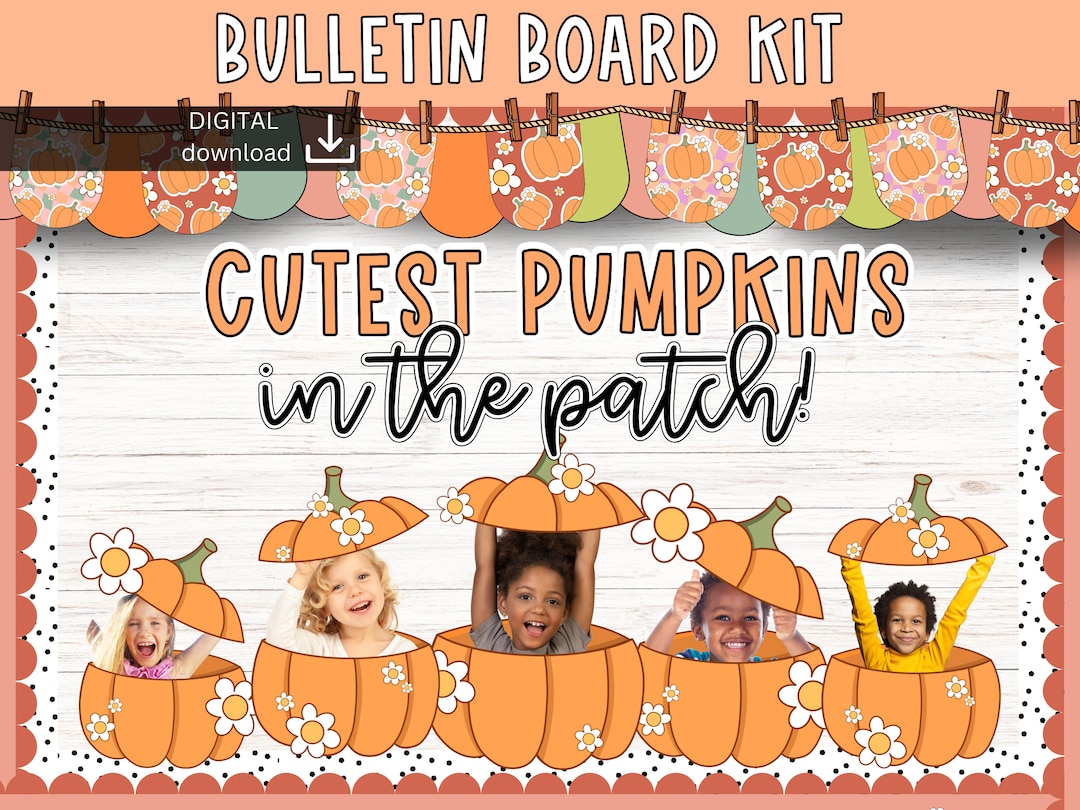 Pumpkin Patch Bulletin Board | Thanksgiving Classroom Decor | Childrens ...