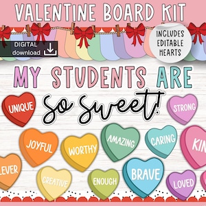 Valentine Bulletin Board | Candy Hearts Bulletin Kit | Wellbeing ...