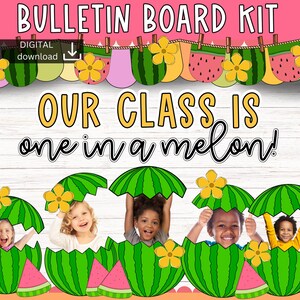 One in a Melon Summer Bulletin Board Kit: Editable Classroom Decor ...