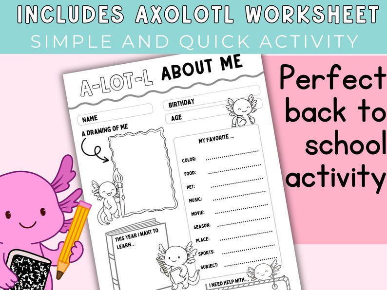 Axolotl Bulletin Board | Back to School Bulletin Board | New Year ...