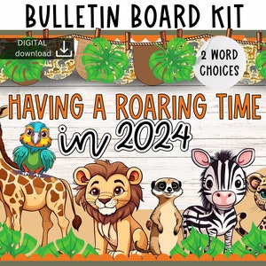 New Year Bulletin Board January Classroom Decor Animal Bulletin Board ...