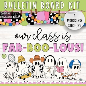 Halloween Bulletin Board Kit | Boo Crew Bulletin Board | Spooky Digital ...