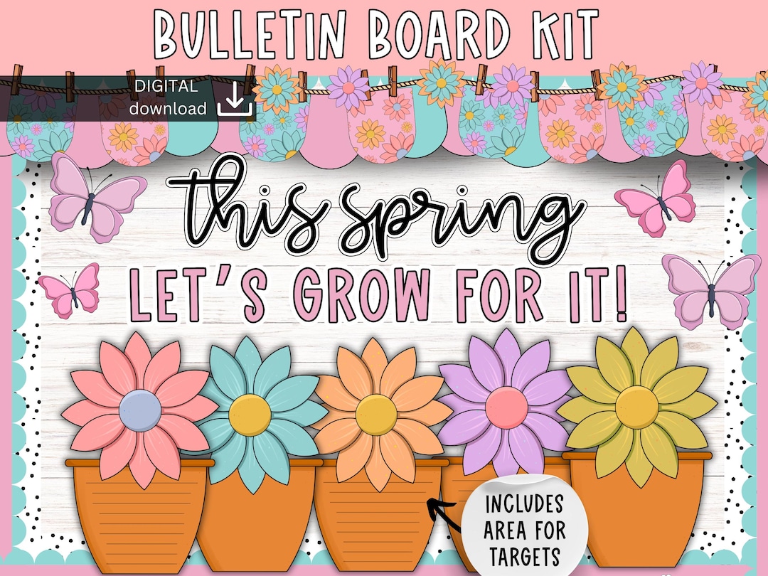 Spring Bulletin Board | March Bulletin Board | Flowers Bulletin Board ...
