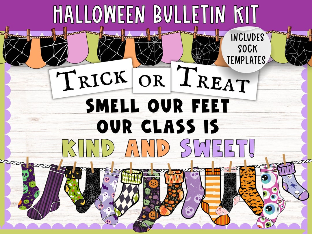 Halloween Bulletin Board Kit | Trick or Treat Bulletin Board | Spooky ...