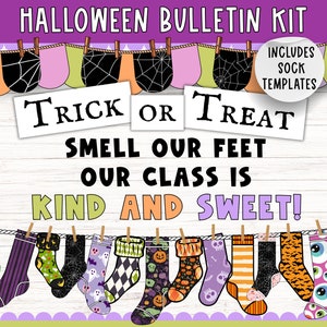 Halloween Bulletin Board Kit | Trick or Treat Bulletin Board | Spooky ...
