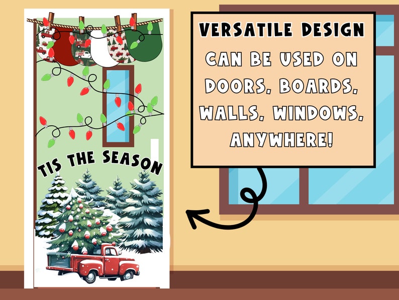 Christmas Tree Truck Bulletin Board Christmas Bulletin Board Decor ...