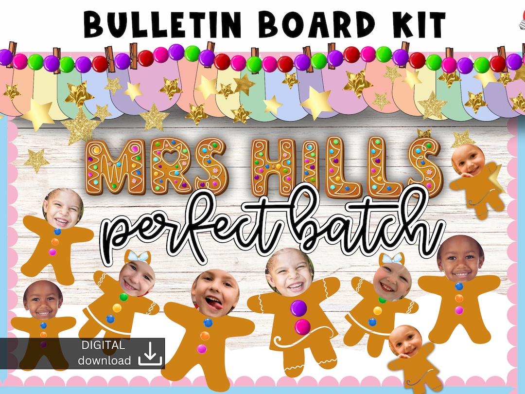 Gingerbread Bulletin Board | Christmas Classroom Decor | Festive ...