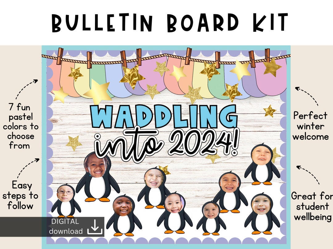 New Year Bulletin Board Childrens Faces Decor January Bulletin Board ...