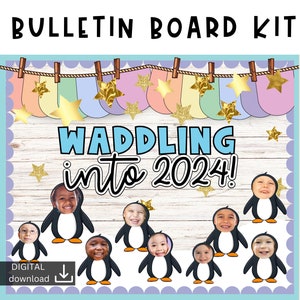 New Year Bulletin Board Childrens Faces Decor January Bulletin Board ...