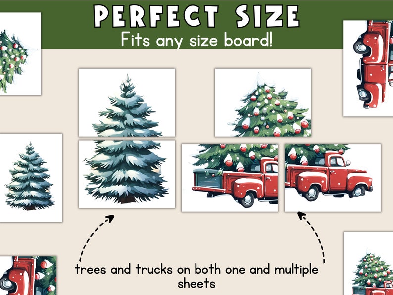 Christmas Tree Truck Bulletin Board Christmas Bulletin Board Decor ...