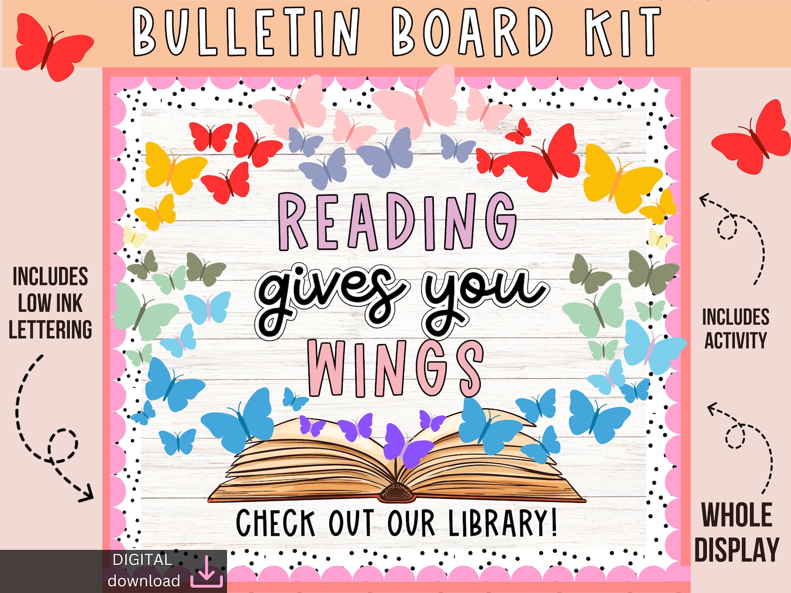 Library Bulletin Board | Reading Bulletin Board | Books Door Decor ...