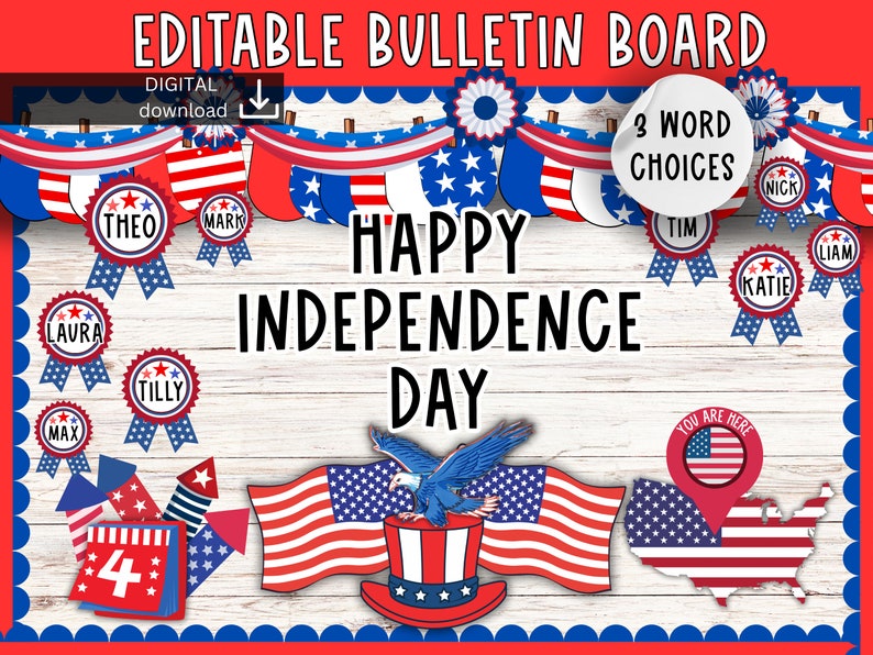 July 4th Bulletin Board Independence Bulletin Board God - Etsy