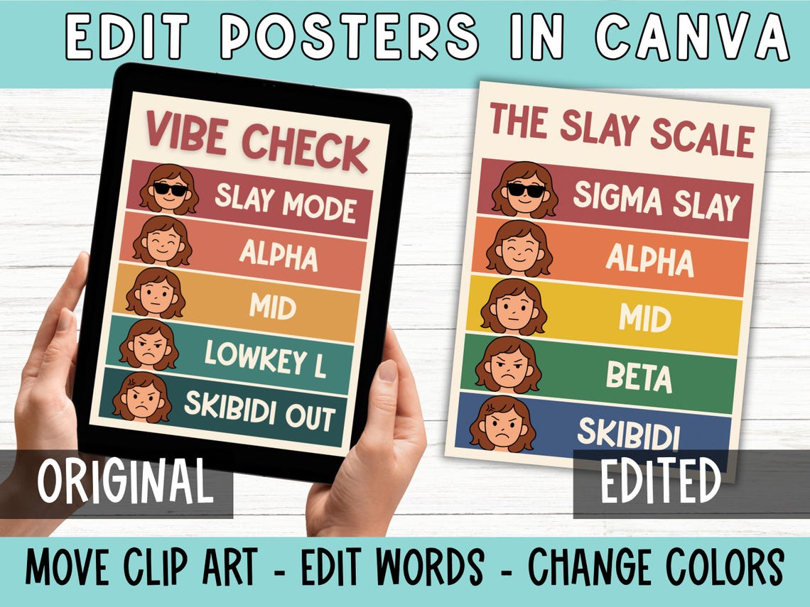 Gen Alpha Slang Classroom Behavior Poster: Editable Vibe Check (PDF ...