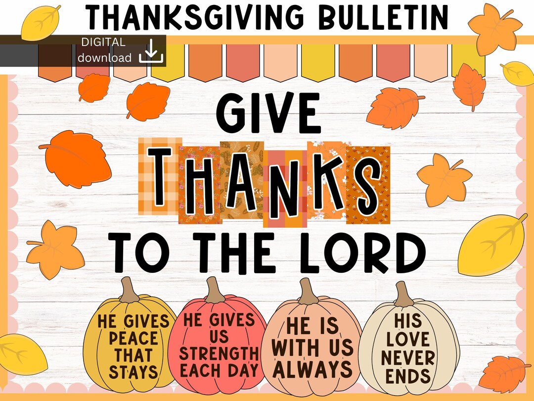 Christian Fall Bulletin Board | November Thanksgiving Classroom Decor ...