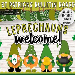 March Bulletin Board | St Patricks Day Bulletin Board | Shamrock Door ...