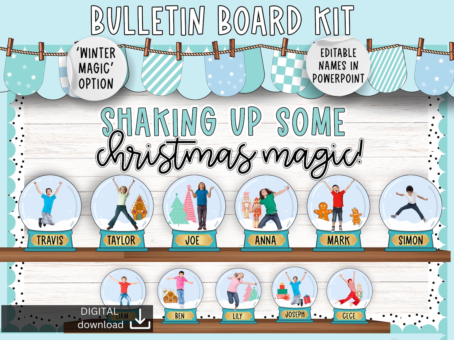 Snow Globe Bulletin Board | Christmas Bulletin Board Decor | Fun ...