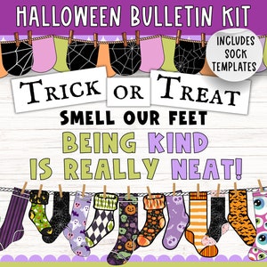 Halloween Bulletin Board Kit | Trick or Treat Bulletin Board | Spooky ...