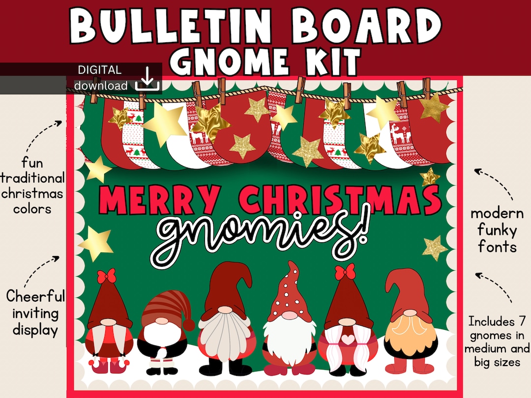 Gnome Bulletin Board | Christmas Bulletin Board | Christmas Printable ...