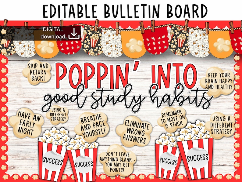 Test Prep Bulletin Board | Finals Bulletin | Exam Success | Donut ...