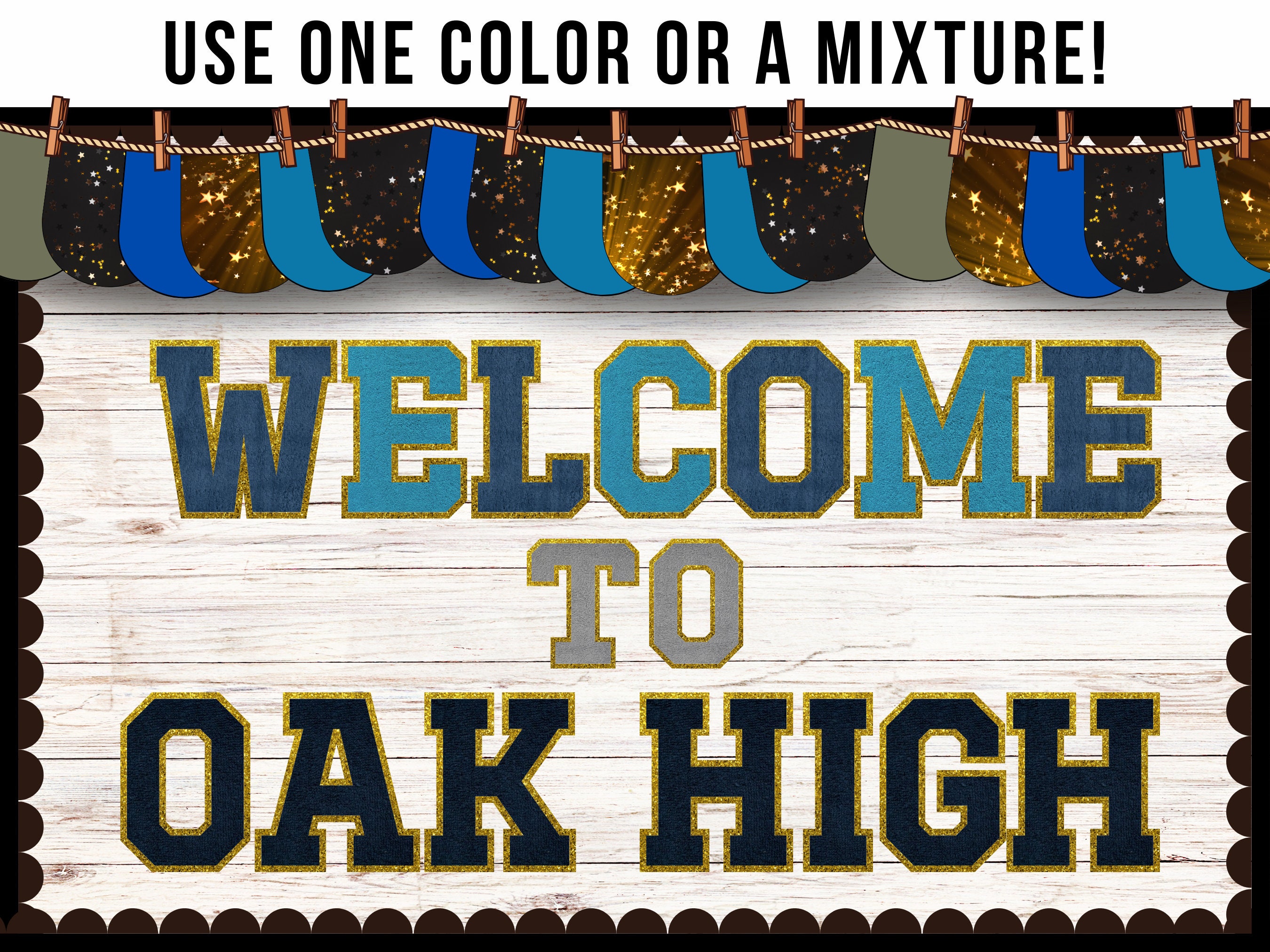 Alphabet Bulletin Board Kit Printable Bulletin Lettering Varsity ...