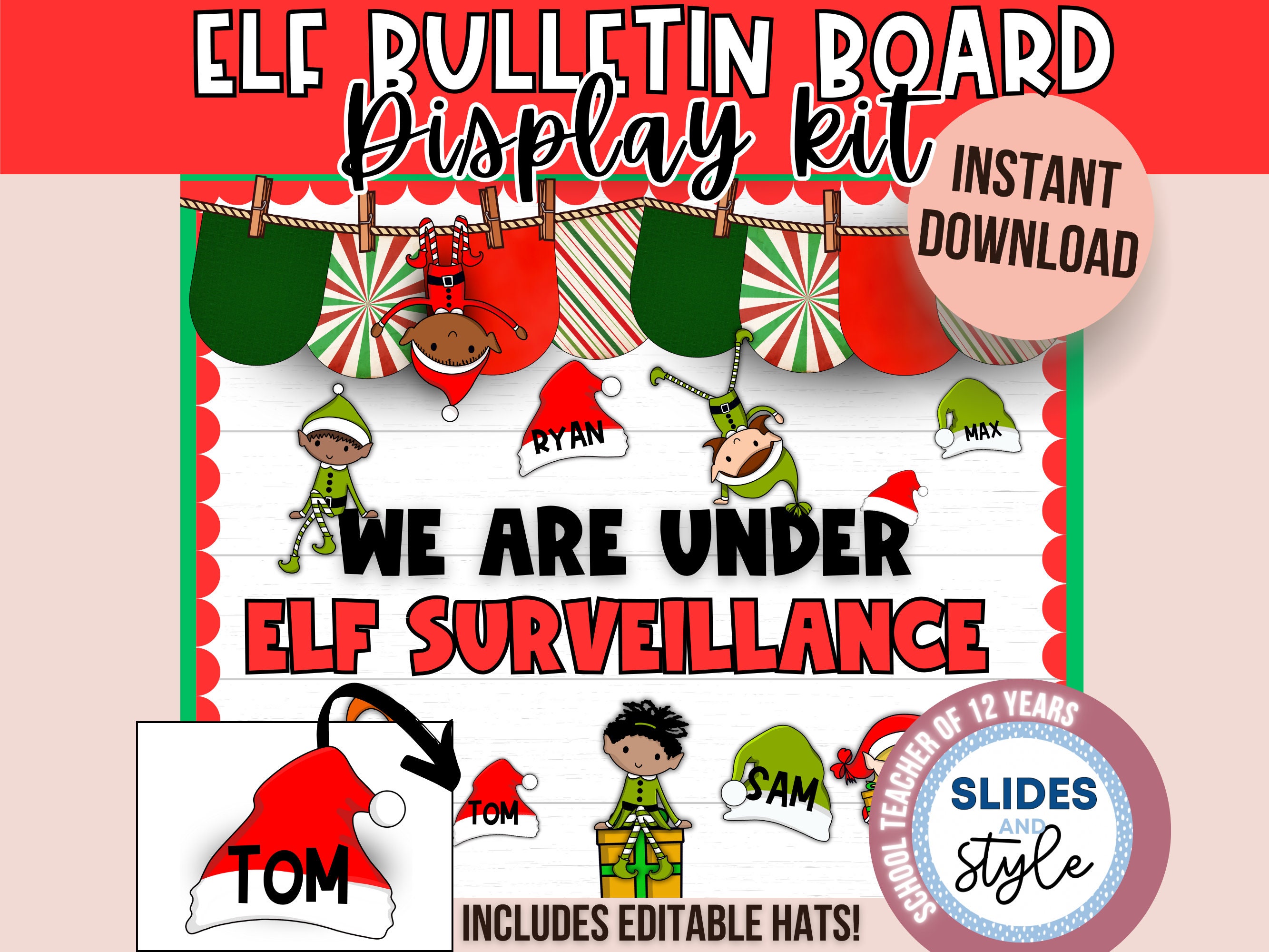 Elf Classroom Naughty Elf Bulletin Board Christmas Bulletin Board ...